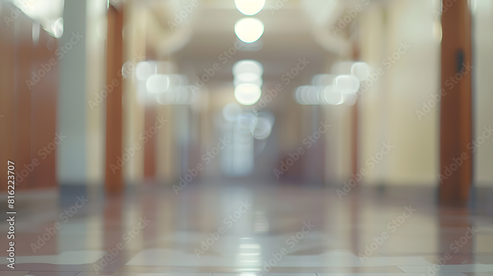 ABSTRACT BLUR CANTEEN ROOM BACKGROUND Office building or university ...