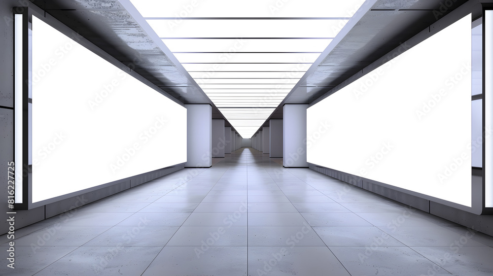 OOH Extrreme Horizontal blank advertising billboard poster template ...