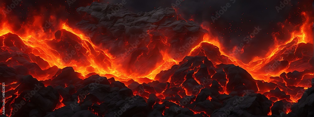 Lava texture fire background rock volcano magma molten hell hot flow ...
