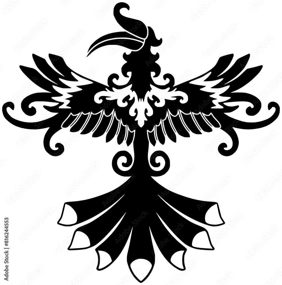 Vetor de gawai illustration dayak silhouette ethnic logo enggang icon ...