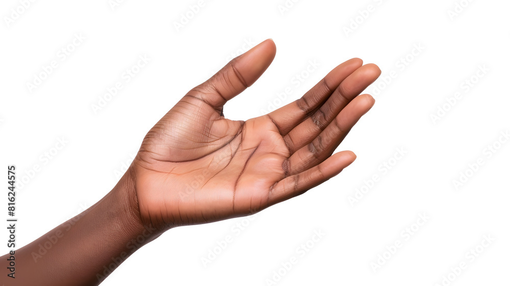 Close up of african american woman hand with palm facing upwards with ...