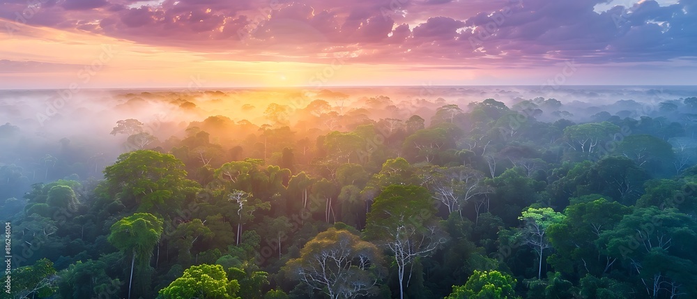 Amazon rainforest sunset serenity: River in the Amazon Rainforest at ...