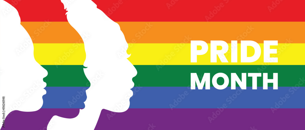 LGBT pride month background.Vector banner template for pride month with ...