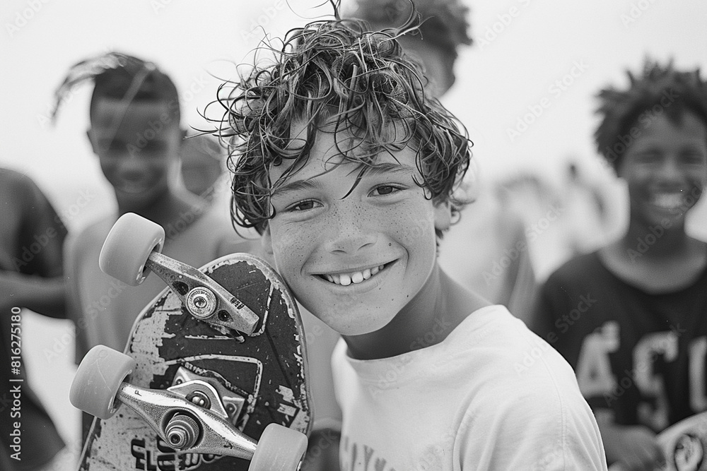 Cool funny pretty happy old school teenager children, vintage retro ...