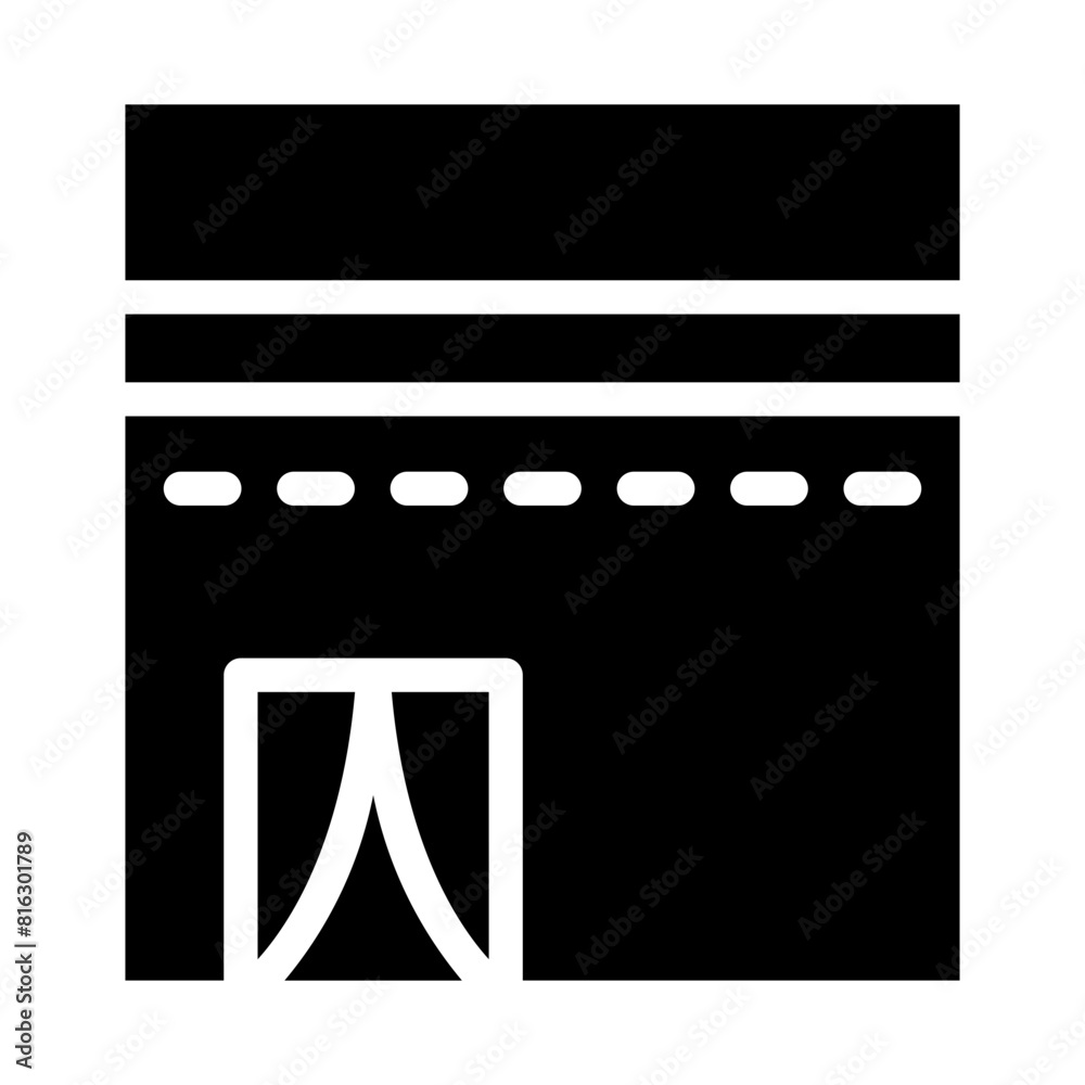 kaabah icon design, mecca ka'bah. vector illustration for islamic event ...