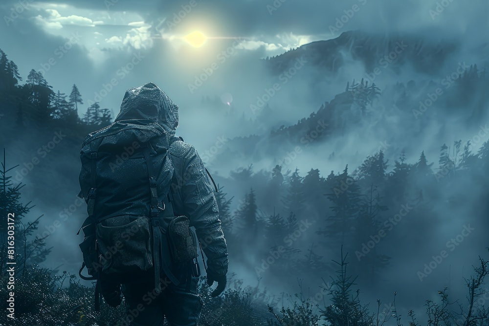 Ghost Explorer: Eerie Forest Encounter with Glowing Orb in Misty ...