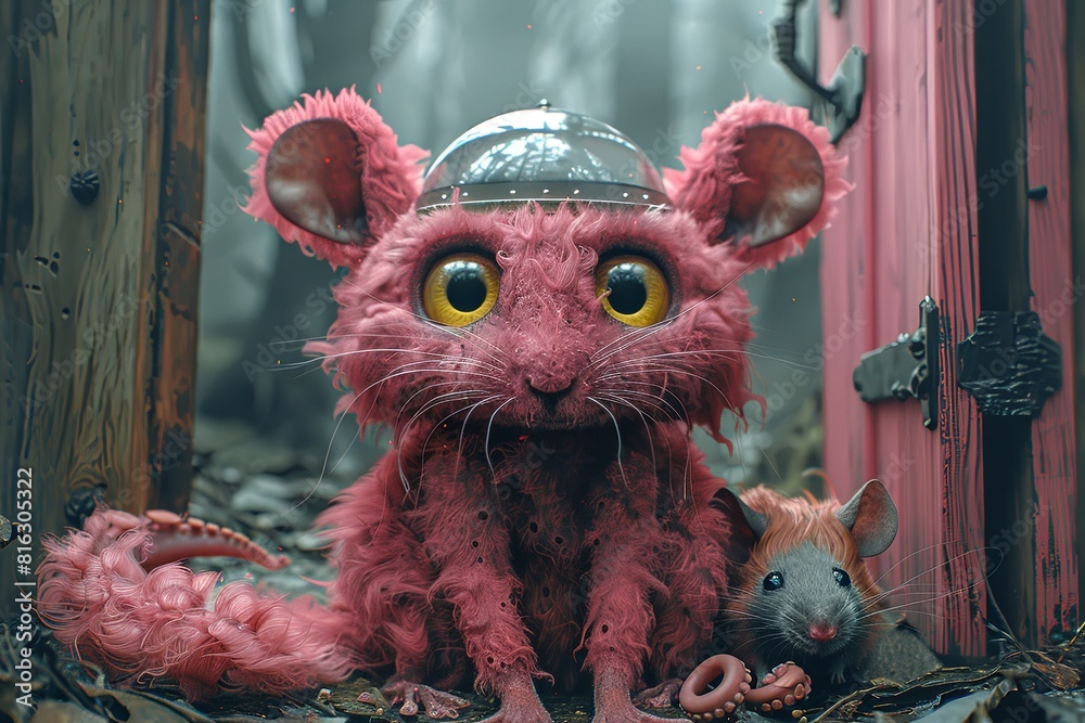 Neon Pink Door and Glass Dome: Tentacle Rat, Yellow-Eyed Boy, Pink ...