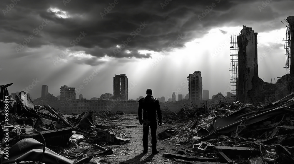 A photograph of an iconic movie scene featuring the T-800 Terminator ...