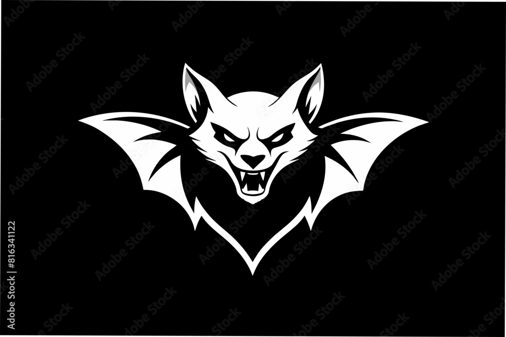 flying fox head logo icon silhouette vector illustration Stock Vector ...