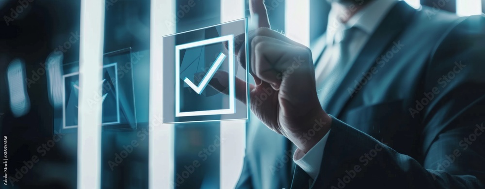 Passed the online exam. Business performance Checklist, businesspeople ...