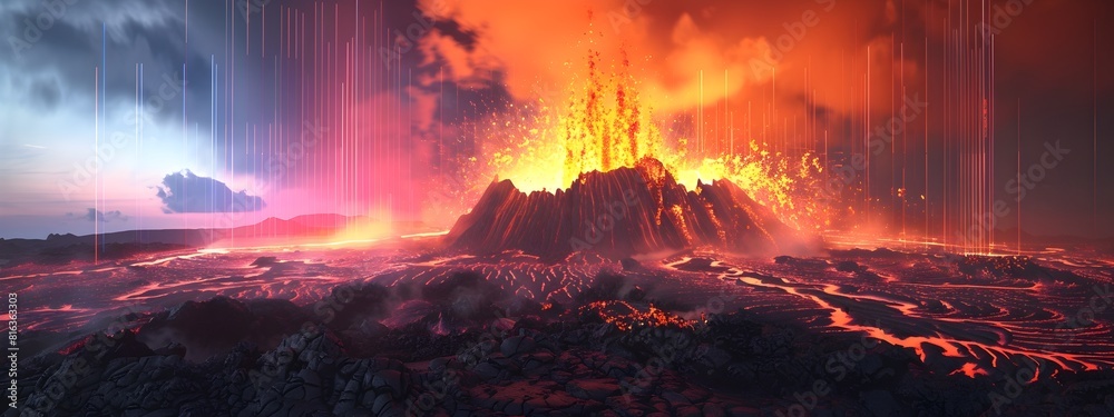 Volcanic Eruption Spectrogram Visualizing Sound Wave Energy in a D ...