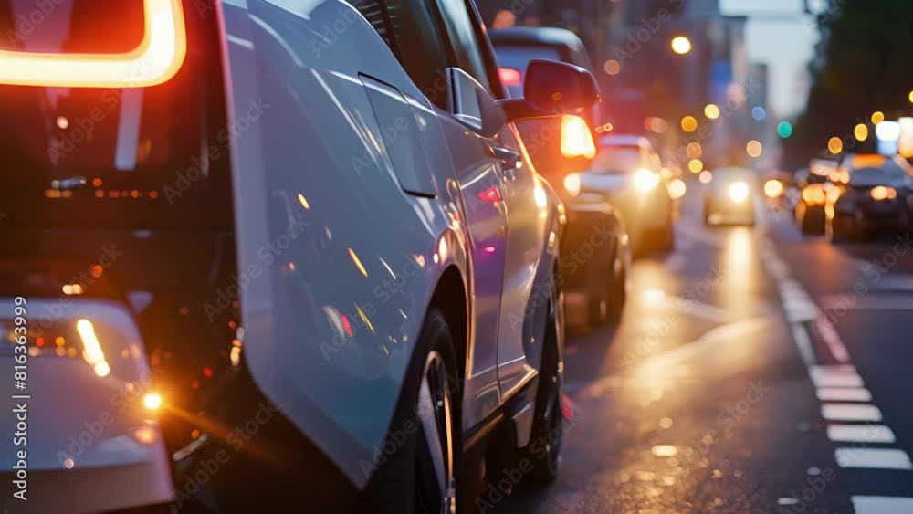With a mighty roar a fleet of electric cars races through the city ...