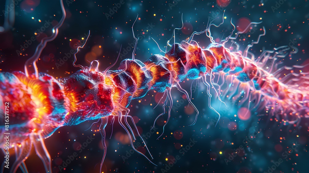 Elegant and detailed illustration of nerve connections across the human ...