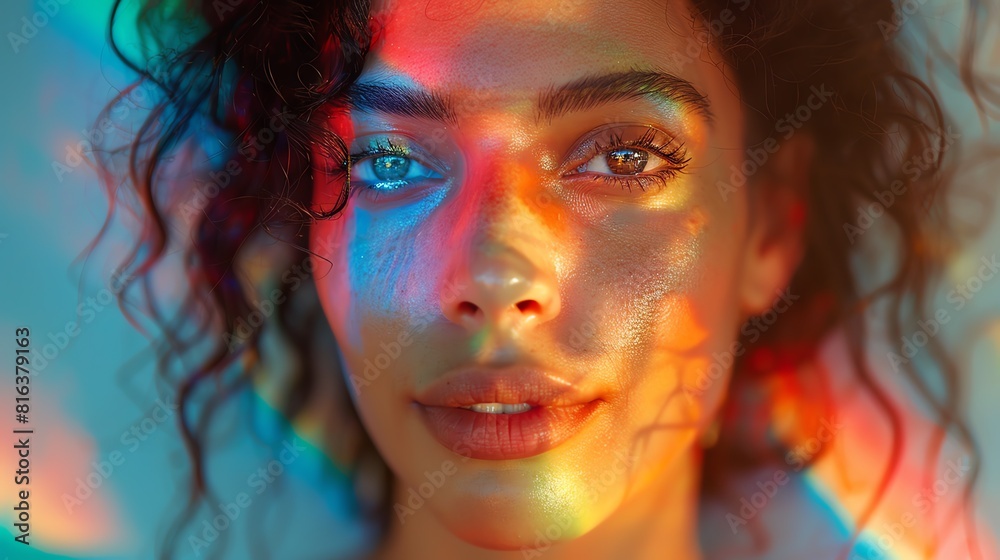 ภาพประกอบสต็อก Intensely Realistic Portrait Of A Transgender Woman With