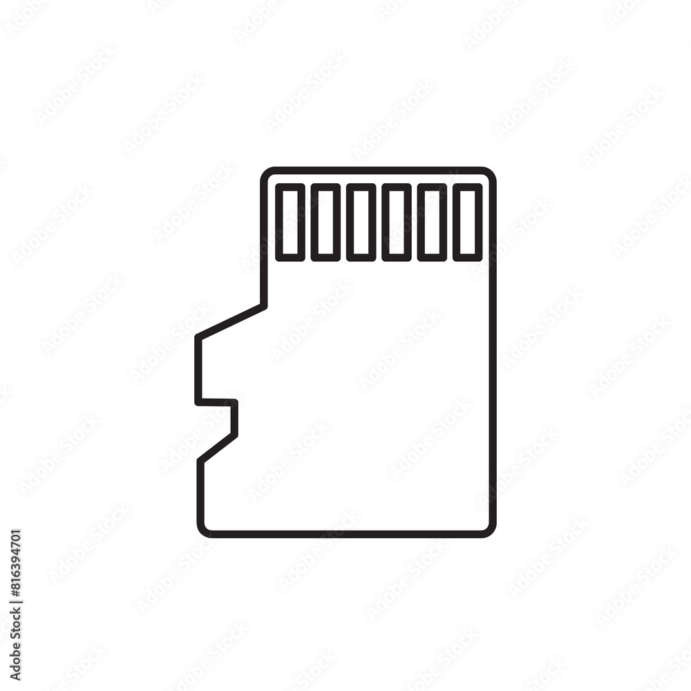 SD Card icon vector, simple flat liner illustration on white background ...