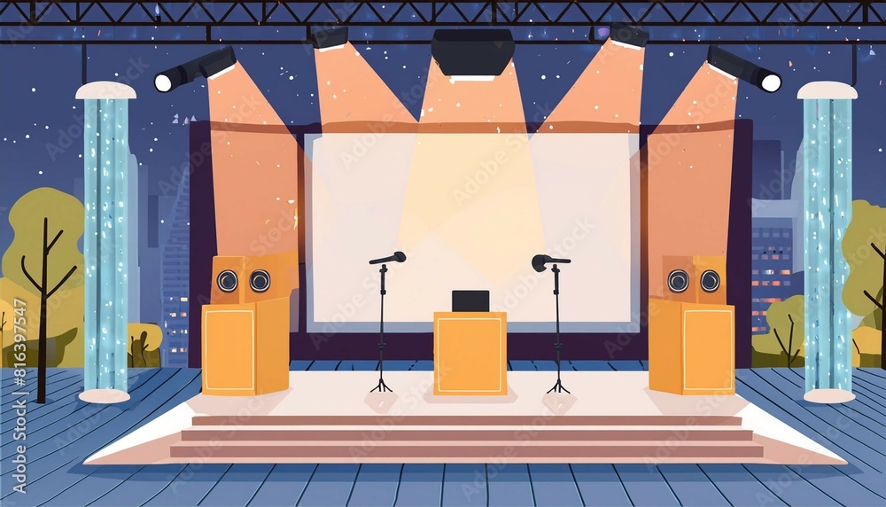 Empty stage design for mockup and corporate identity, display. Platform ...