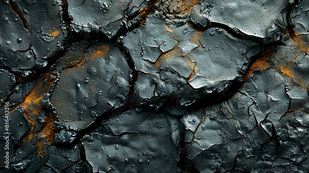 Contaminants, A closeup of soil contaminated with oil, showing dark ...