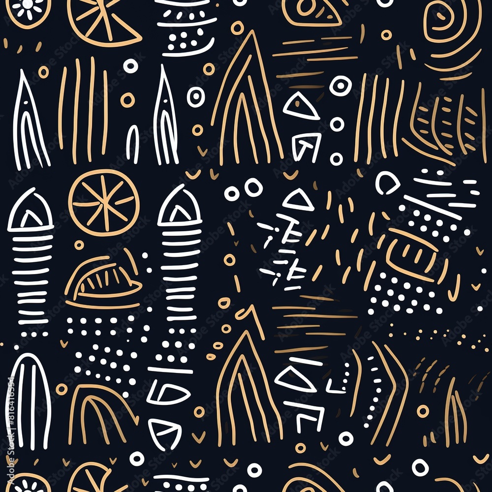 Ethnic African black and white background. Seamless abstract tribal ...