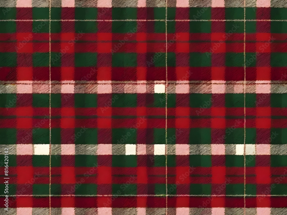 red and green plaid fabric pattern, plaid, texture, fabric, cloth ...