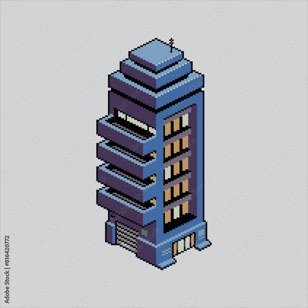 Pixel art illustration Skyscrapper. Pixelated Building. Skyscrapper ...