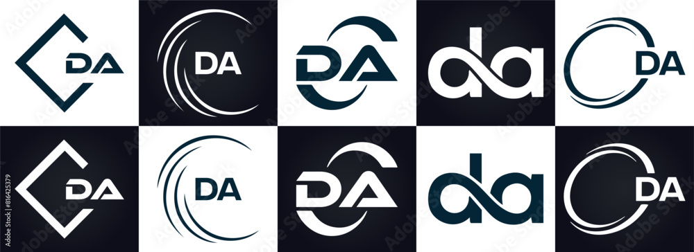 DA logo. D A design. White DA letter. DA, D A letter logo design ...