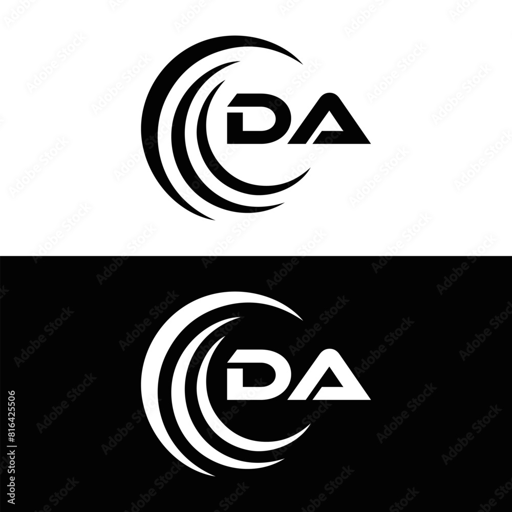 DA logo. D A design. White DA letter. DA, D A letter logo design ...