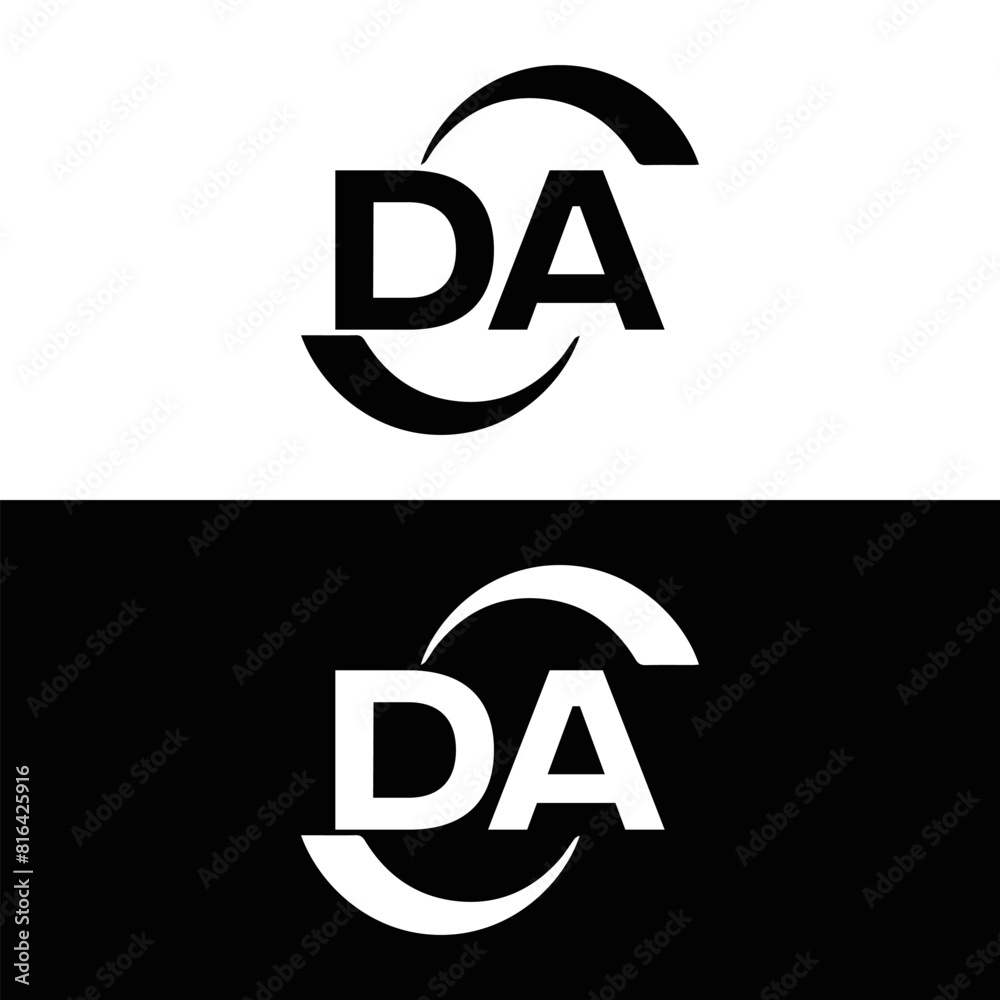 DA logo. D A design. White DA letter. DA, D A letter logo design ...