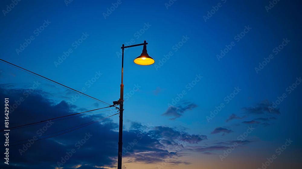 Location photos Tall black light pole on the side of the road Alone in ...