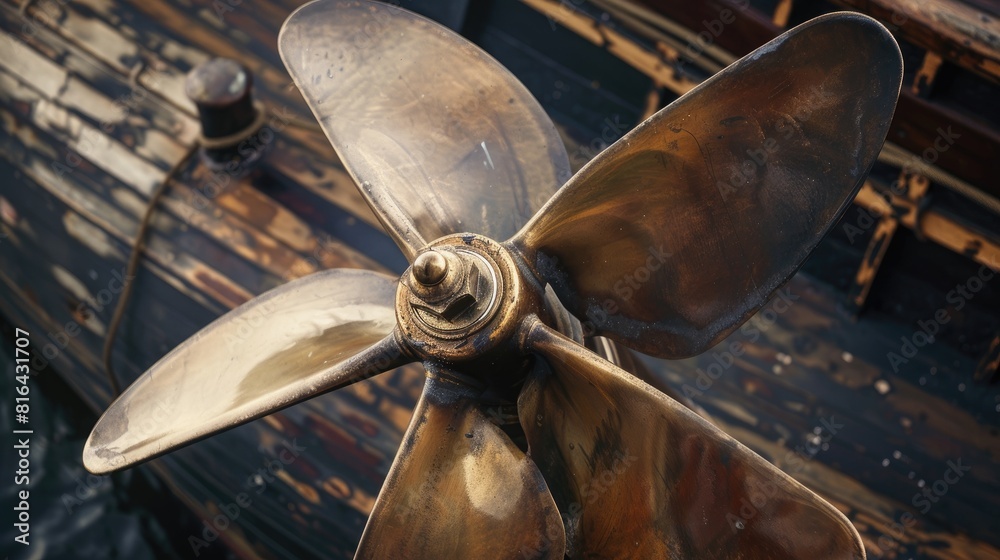 Image showing an Antique Vessel s Helical Propeller Stock Illustration ...