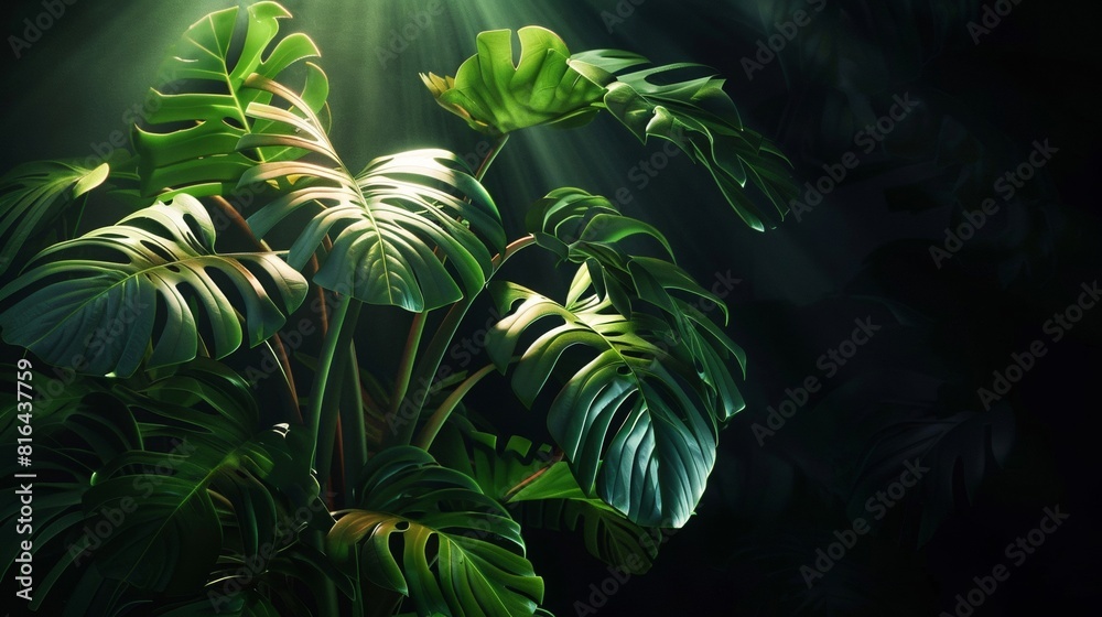 Hyper-Realistic Tropical Plant with Backlit Leaves Stock Photo | Adobe ...