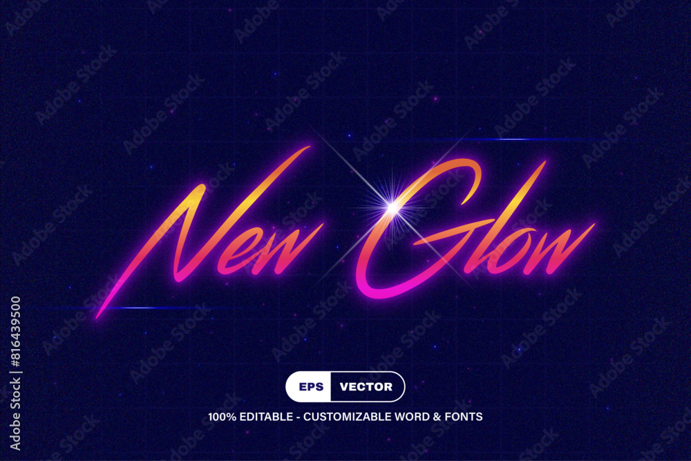 80's Editable Vector Retro neon text effect design, Travel Back to the ...