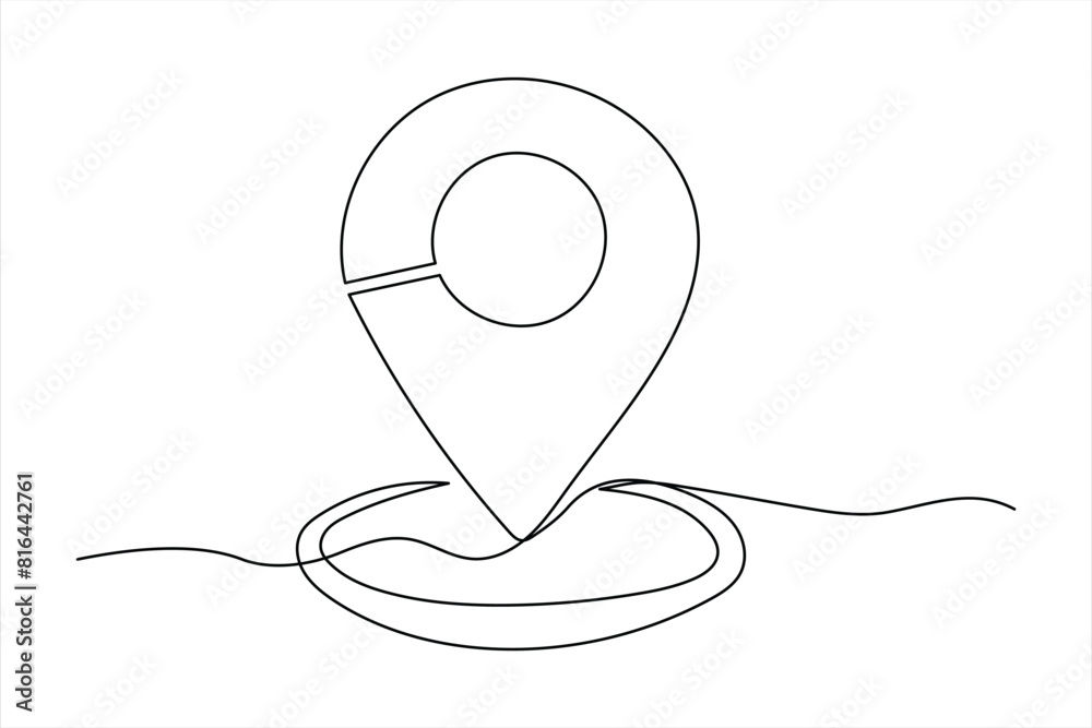 continuous one line google map point route directions and location ...