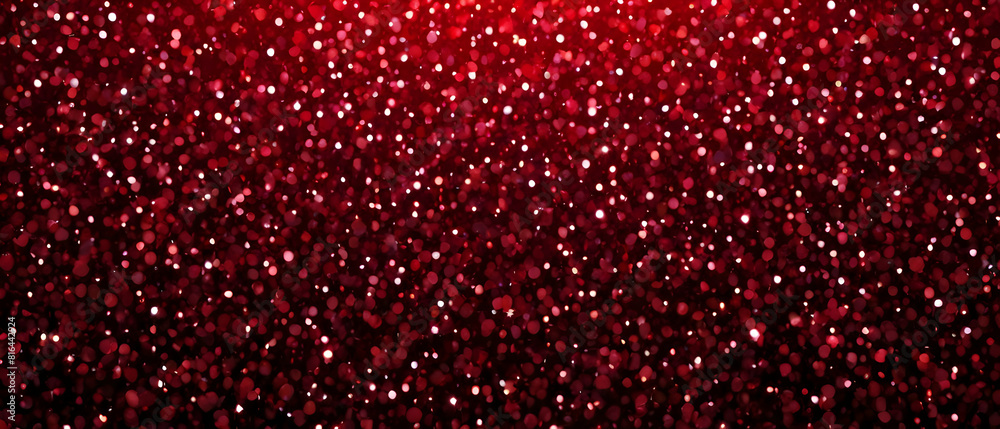 Abstract red glittering particles background, shiny sparkles glitz effect. Elegant luxury ...