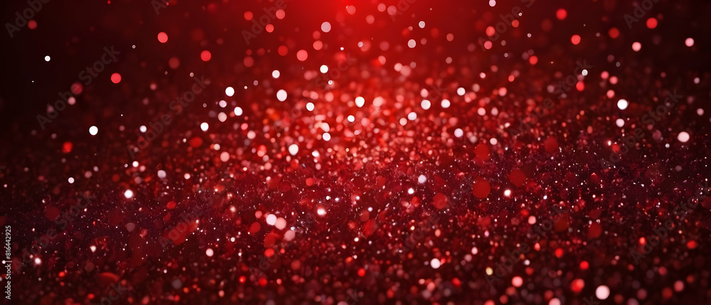 Abstract red glittering particles background, shiny sparkles glitz effect. Elegant luxury ...