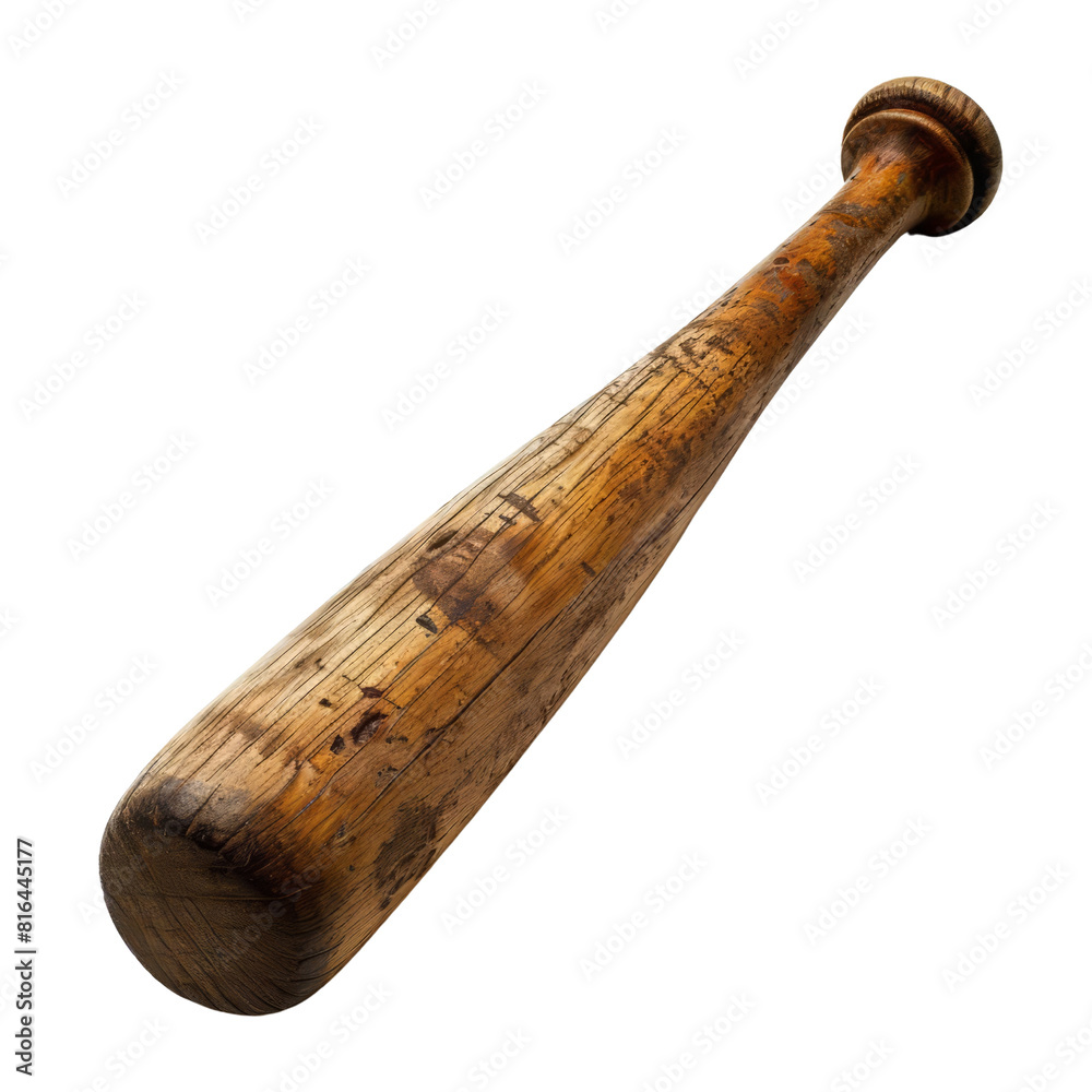 Vintage wooden baseball bat on a transparent background. Stock ...