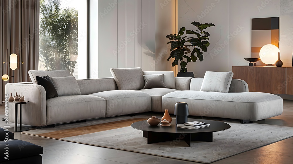 The modern office boasts a stylish interior design complete with a ...