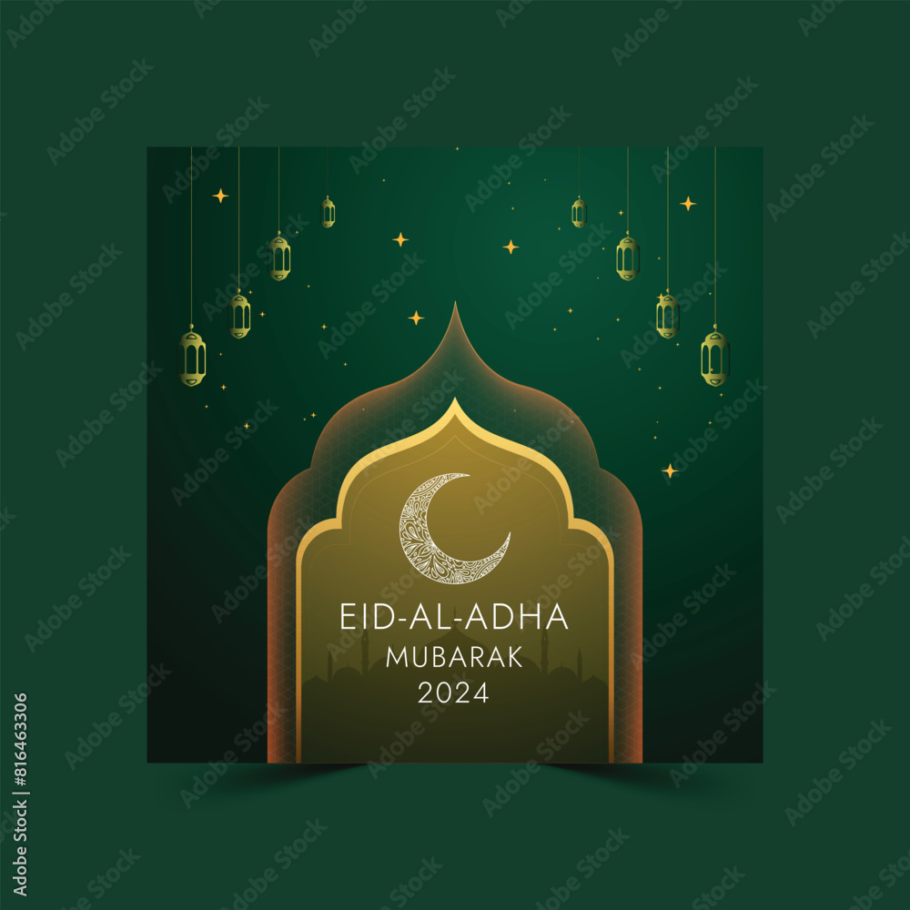 Eid al Adha Mubarak Islamic festival social media banner design ...