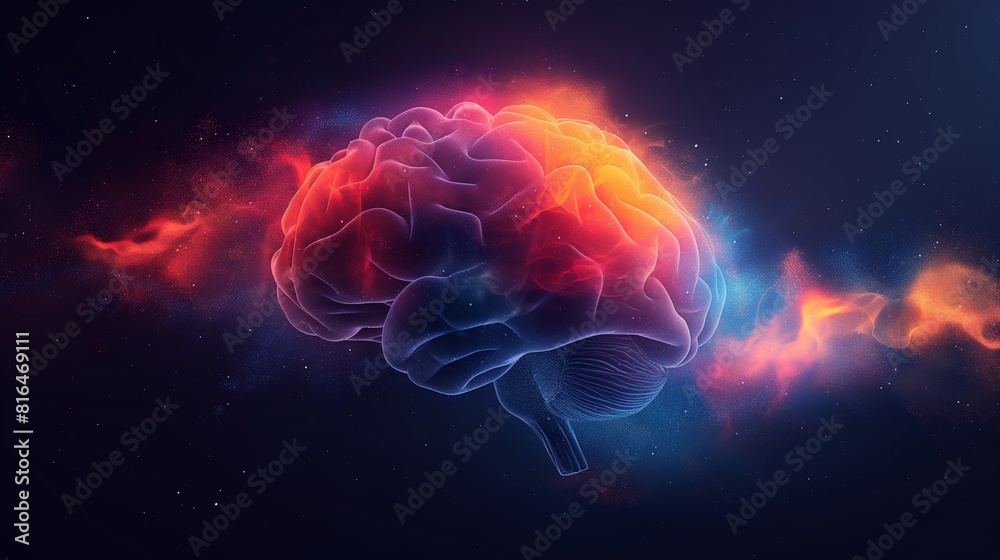 A dynamic logo template featuring a stylized brain structure merging ...