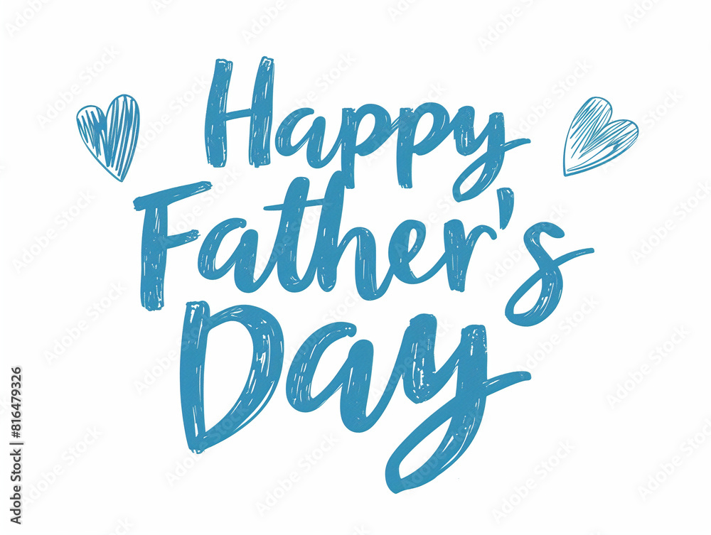 Heartfelt Happy Father's Day Handwritten Message in Lettering with blue ...
