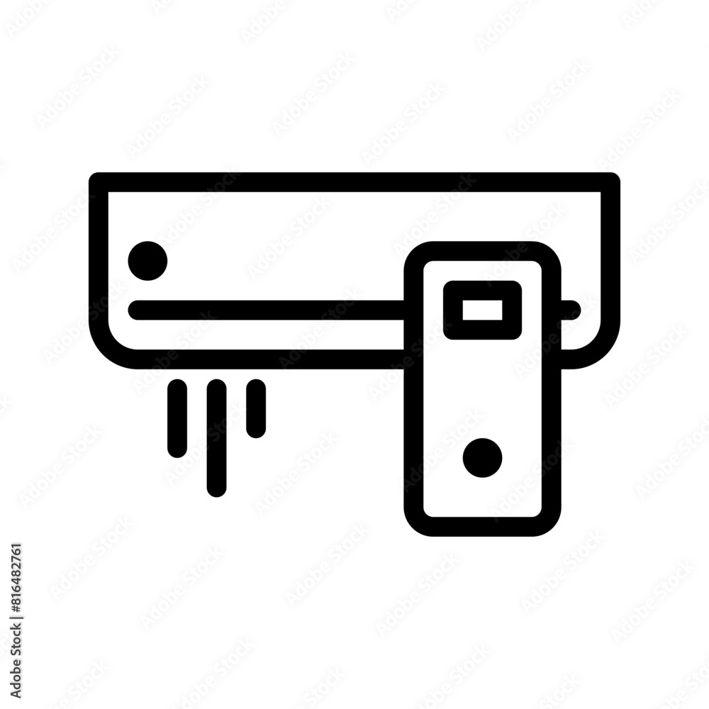 Air conditioning icon. ac symbol icons with remote outline design ...