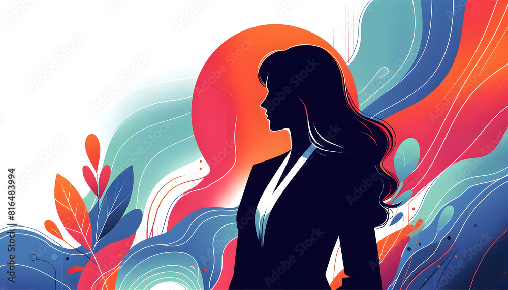 Women empowerment strength confidence leadership, illustration vector ...