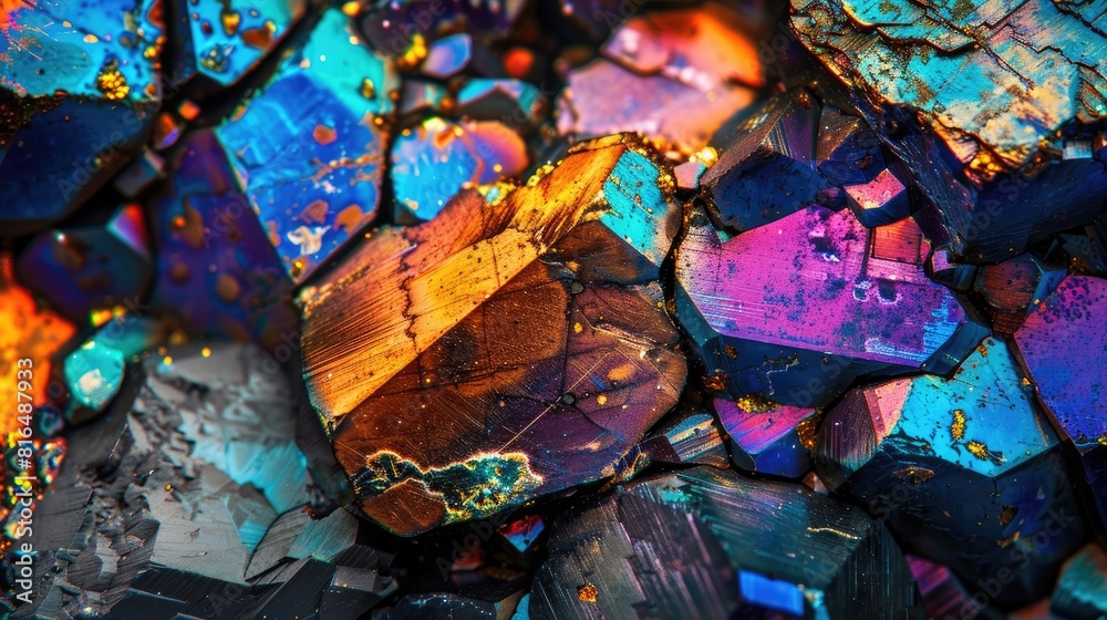 Colorful copper ore under a microscope Chalcopyrite a type of copper ...