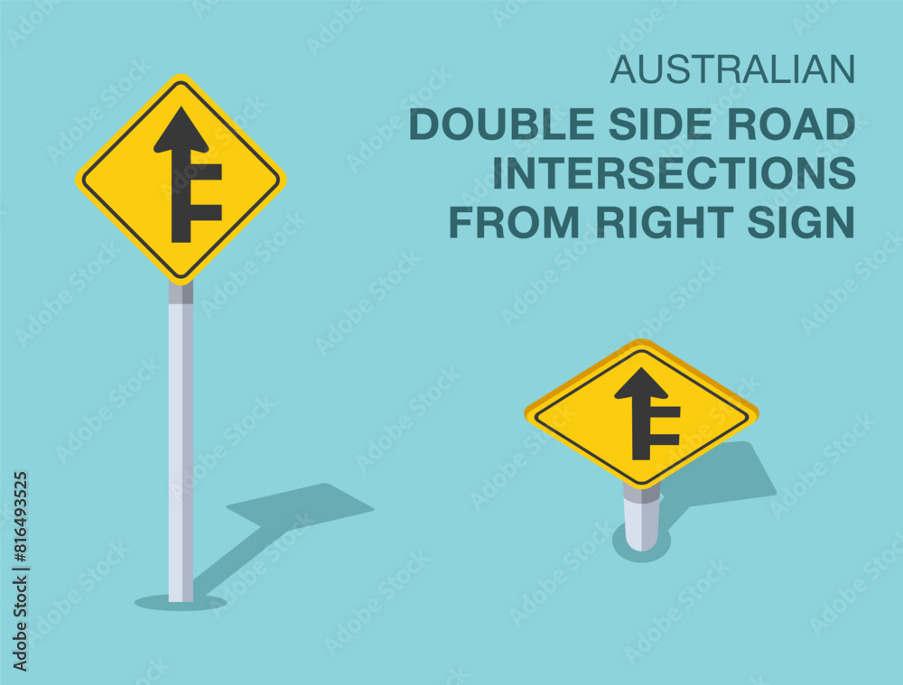 Traffic regulation rules. Isolated Australian "double side road ...