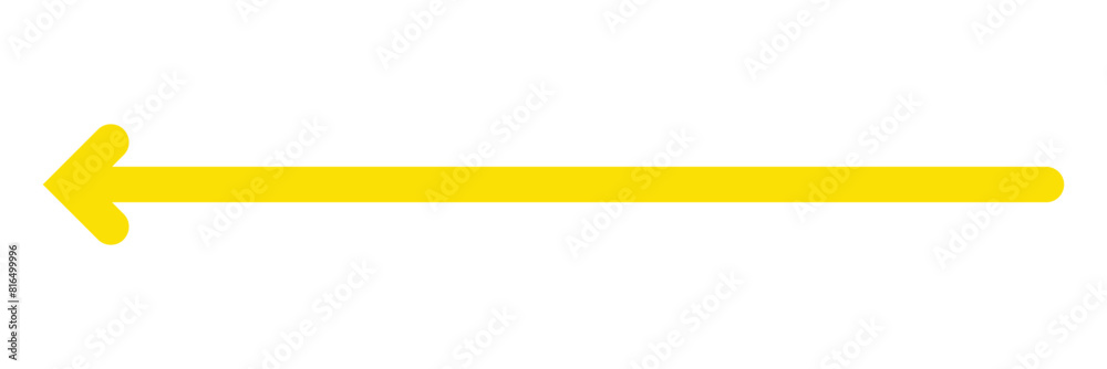 Horizontal long straight arrow signs. Yellow arrow pointing icon vector ...