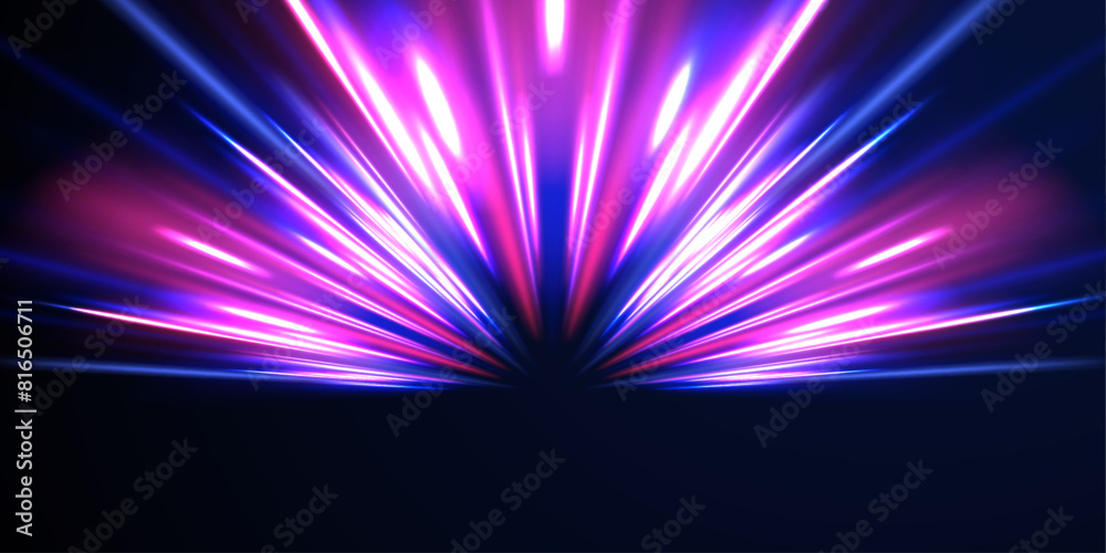 Light trail wave, fire path trace line, car lights, optic fiber and ...