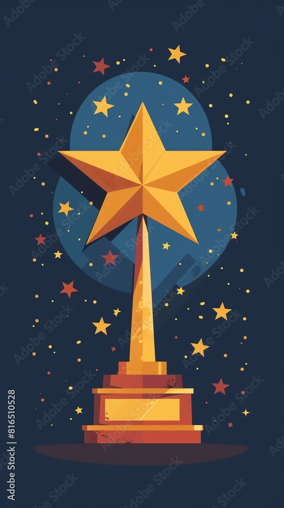 Star awards ceremony flat design front view entertainment industry ...