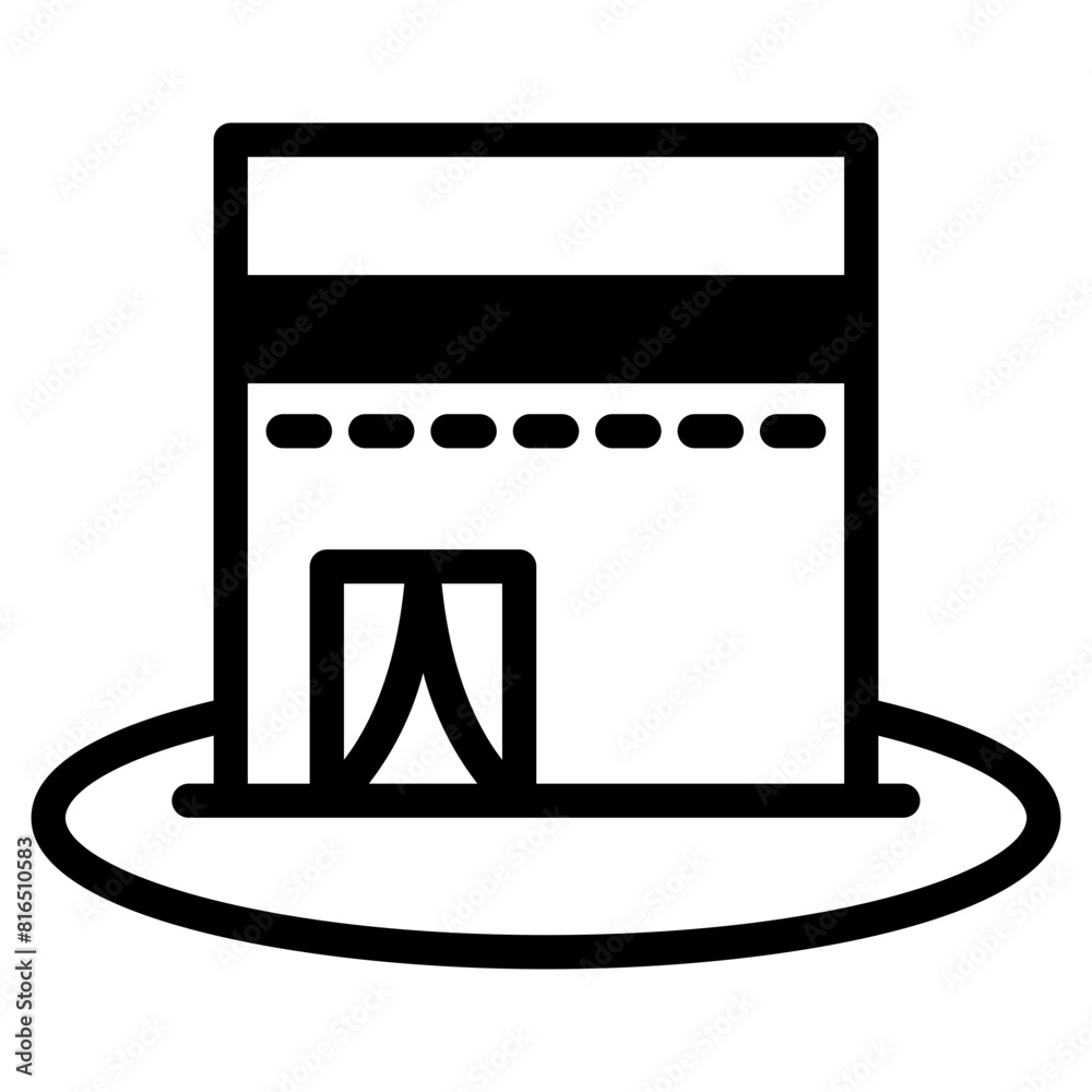 kaabah icon design, mecca ka'bah. vector illustration for islamic event ...
