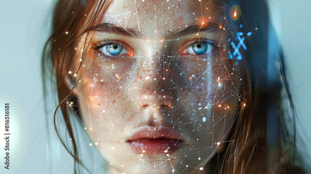 AI-powered software analyzes specific key features to identify faces in ...
