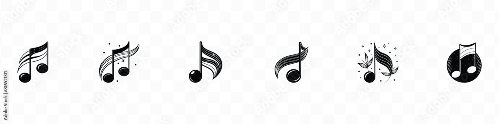 music Icon. Music notes, Music notes, with curves and swirls, musical ...