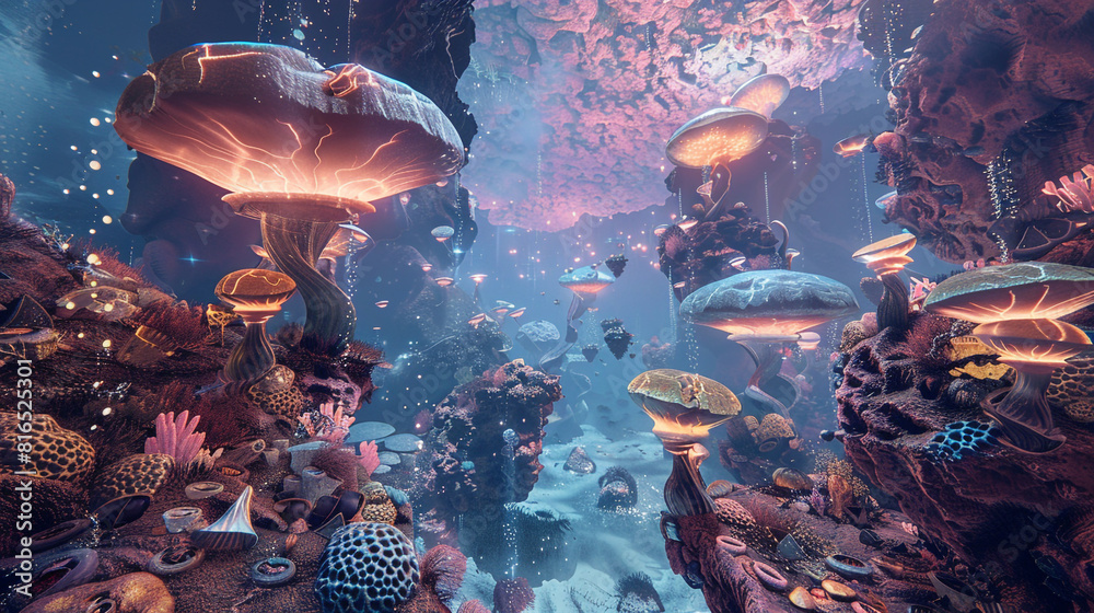 virtual reality (VR) environment created through 3D animation depicting ...